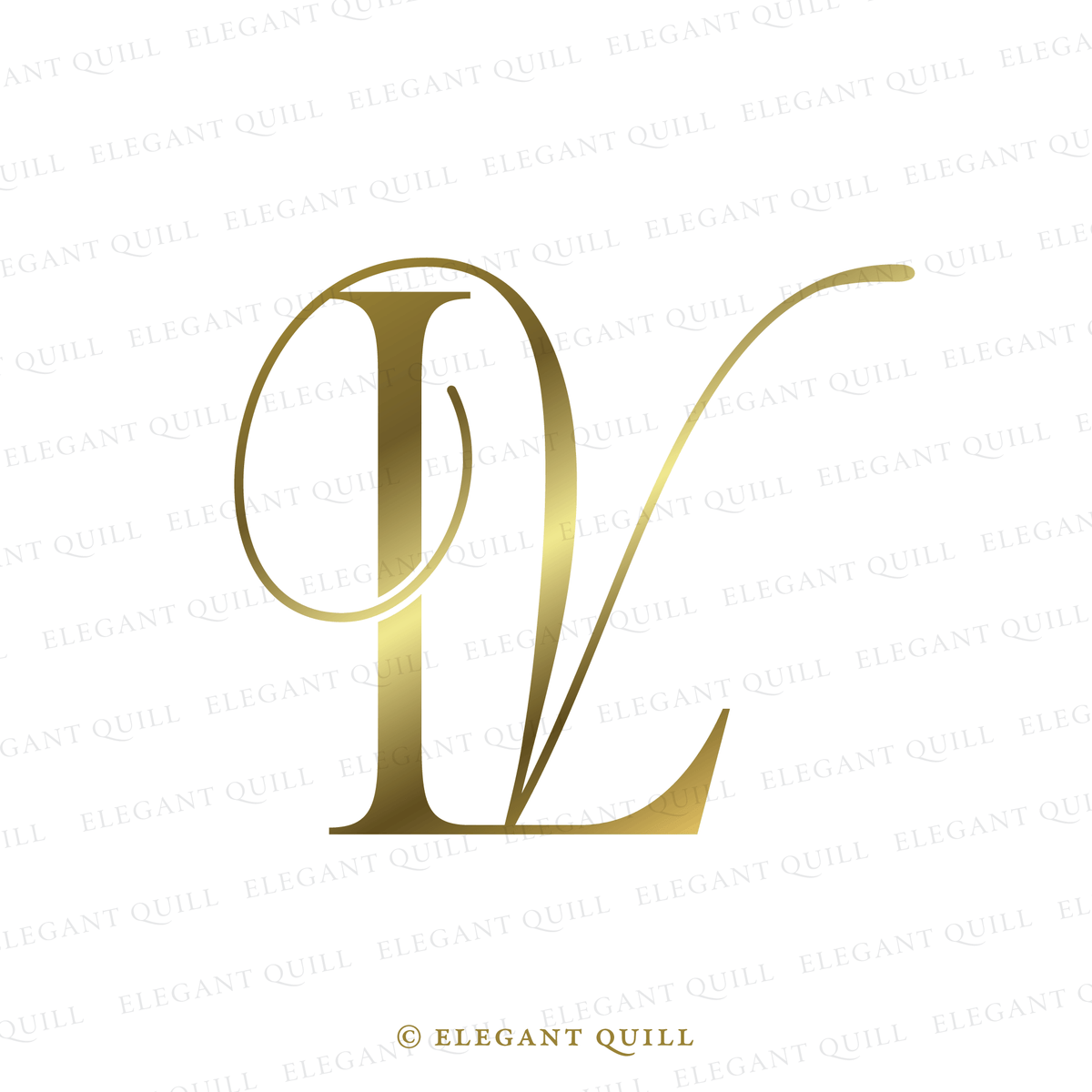 Wedding Gobo, VL Initials Logo – Elegant Quill