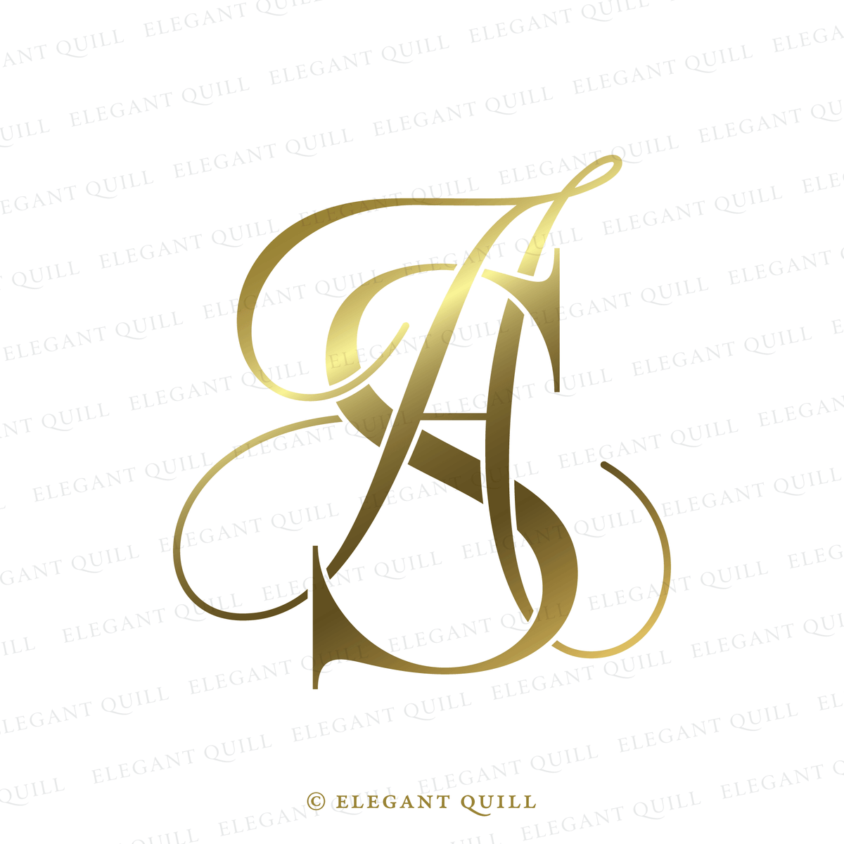 Wedding Gobo Design, AS Initials Logo – Elegant Quill