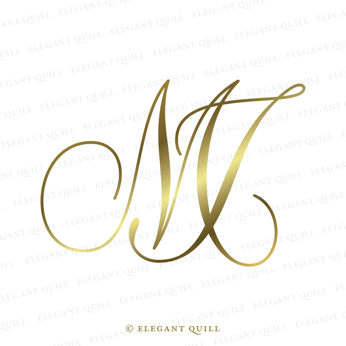 Wedding Gobo Design, IM Initials Logo – Elegant Quill