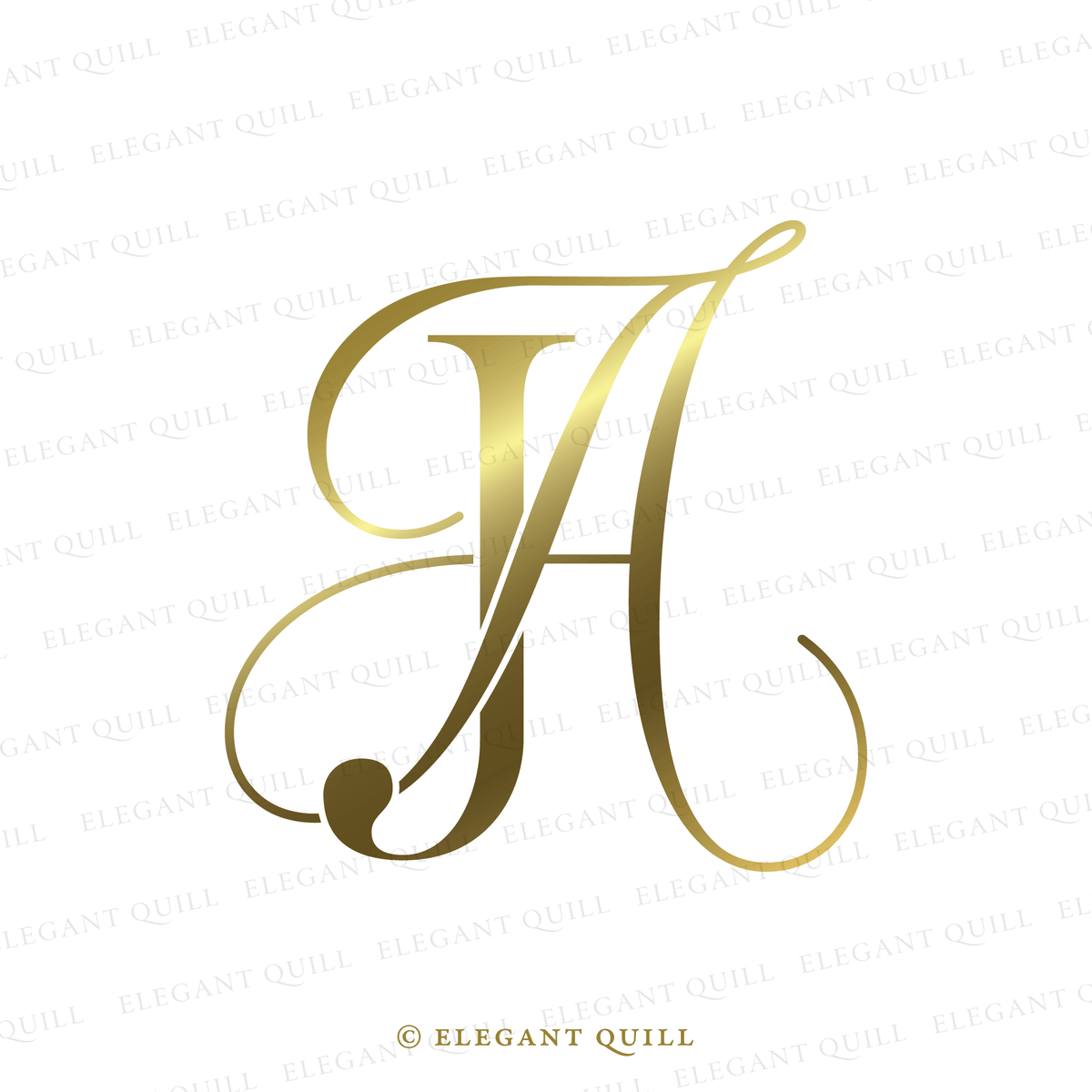Wedding Initials, AJ Logo – Elegant Quill