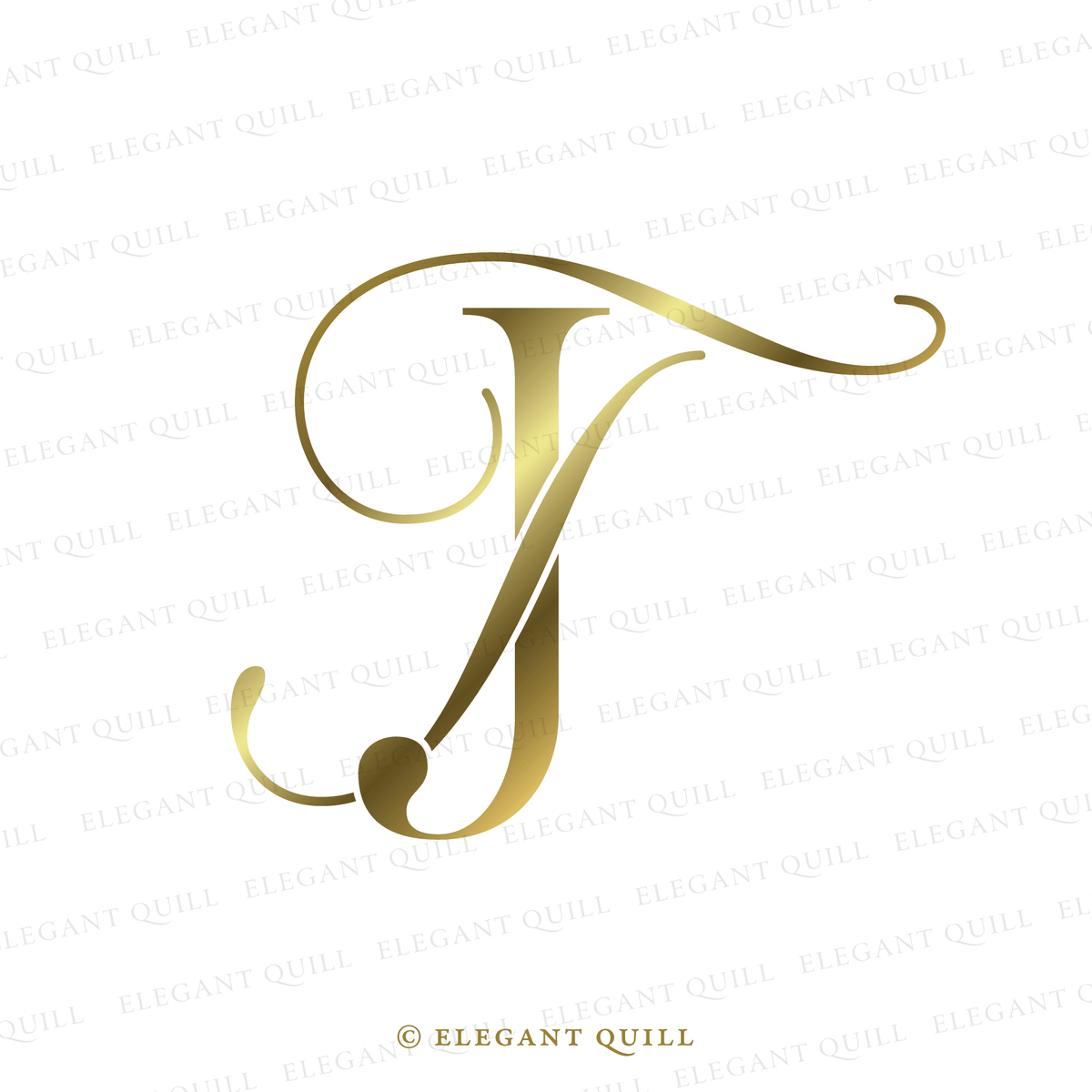 Wedding Initials, TJ Logo – Elegant Quill
