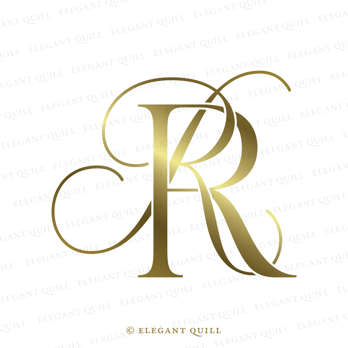 Wedding Initials Logo, RR – Elegant Quill