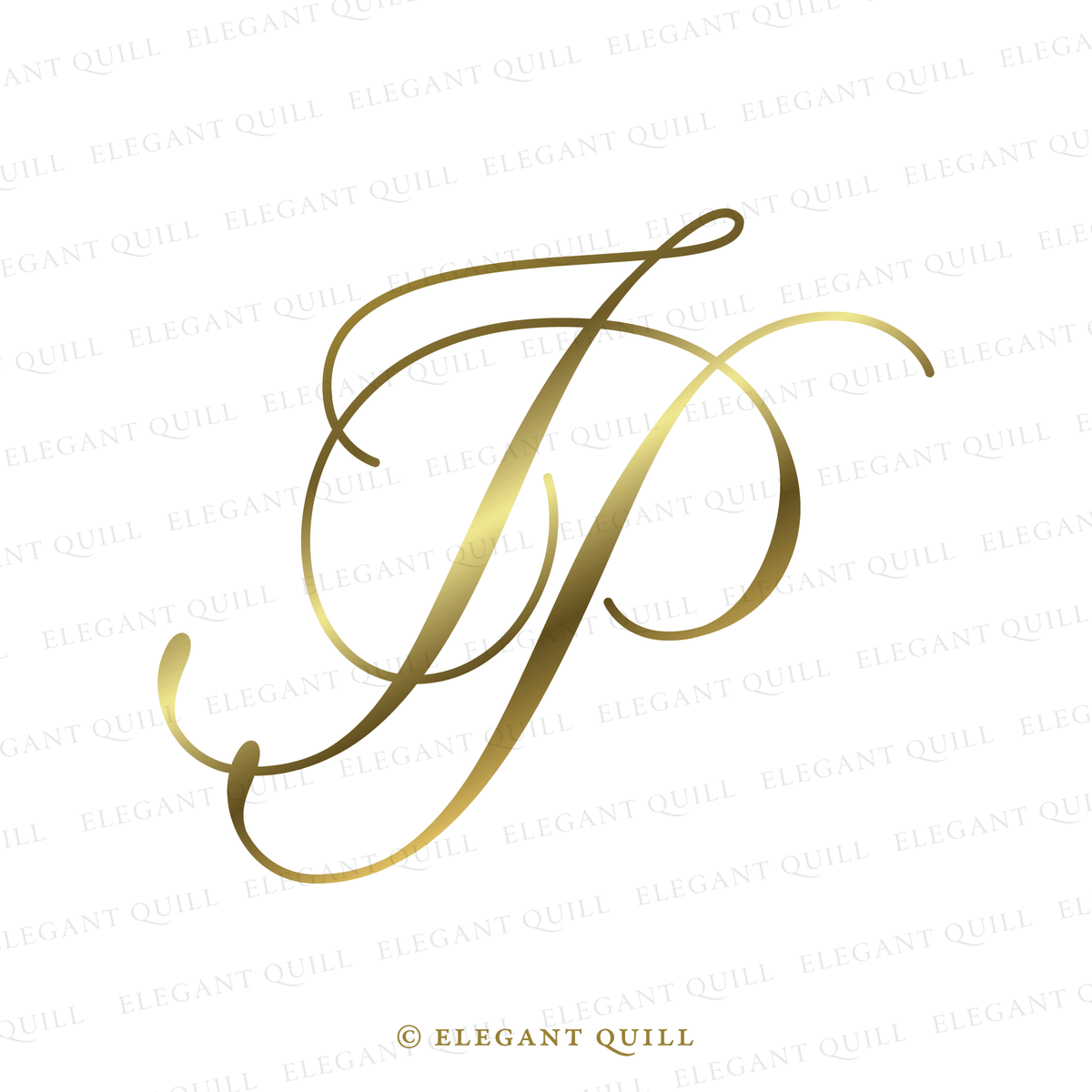 Wedding Initials Monogram, IP Logo – Elegant Quill