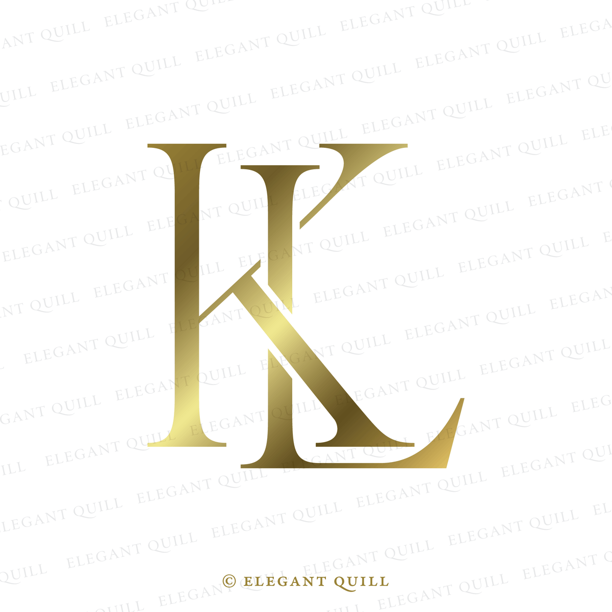 Wedding Initials, KL Logo – Elegant Quill