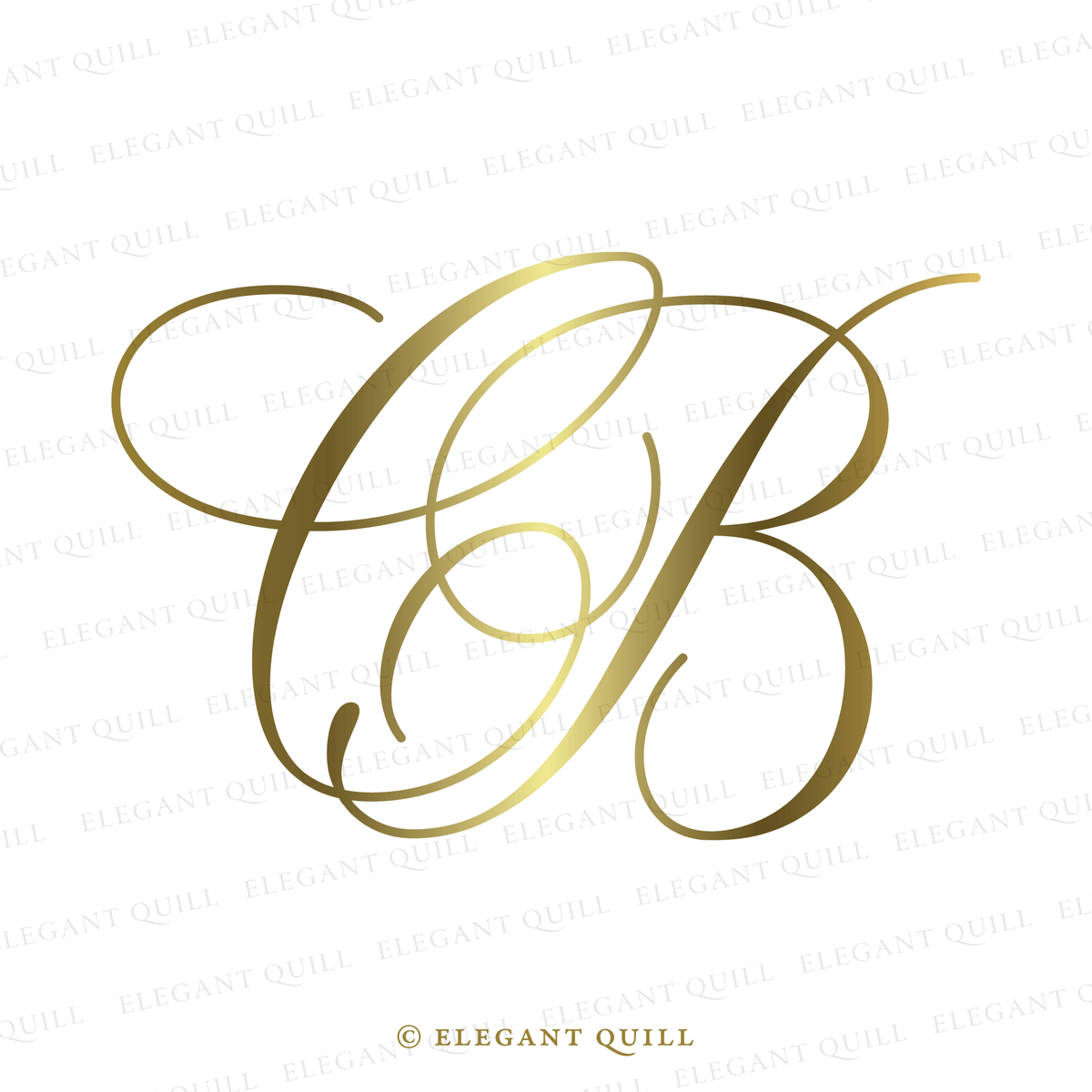 Wedding Logo Design, BC Initials – Elegant Quill