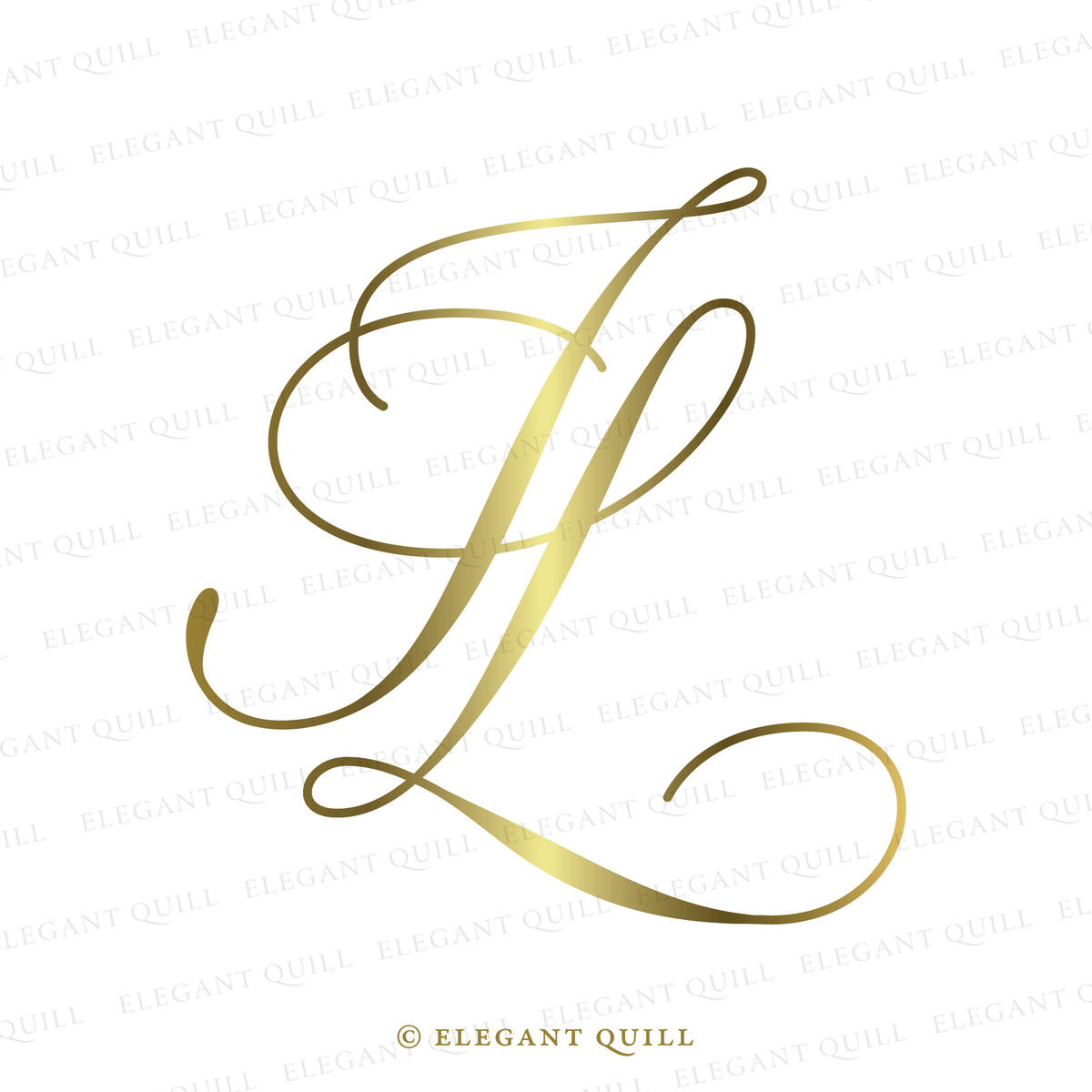 Wedding Monogram Design, IL Initials Logo – Elegant Quill